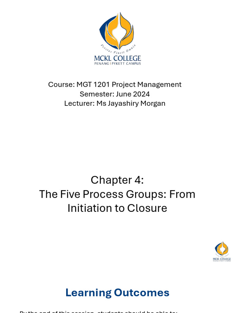 Chapter 4 The Five Process Groups | PDF | Project Management | Business