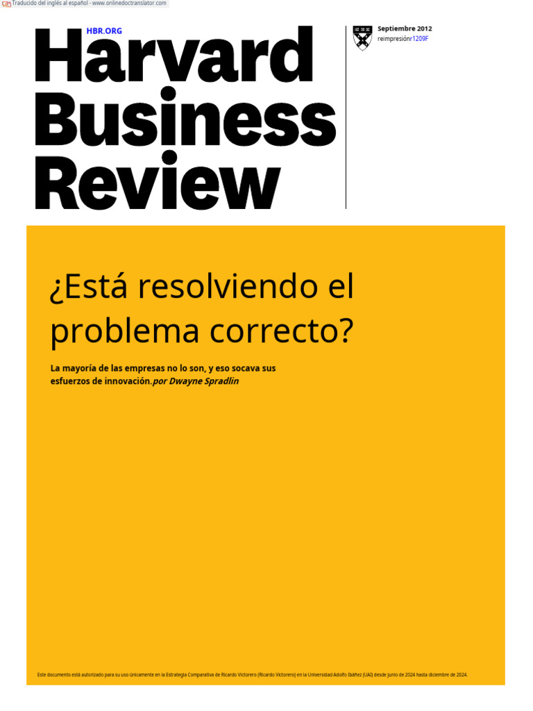 Are You Solving The Right Problem - Es | PDF | Business | Agua