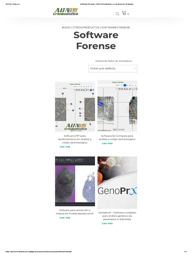 Software Forense para Análisis Genético y Dactiloscópico | PDF | Biología | Técnicas de ...