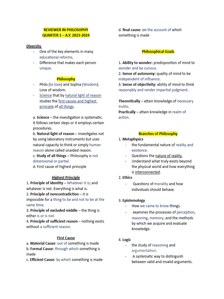 Reviewer in Philosophy Q1 | PDF | Reason | Argument