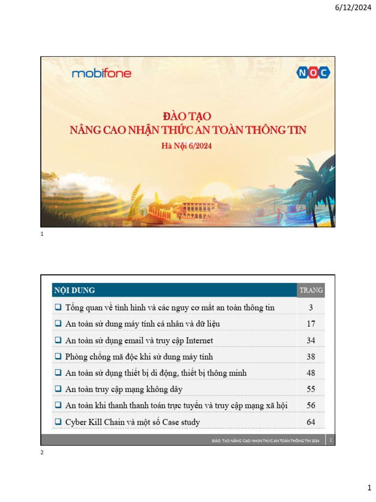 1. Nâng Cao Nhận Thức ATTT | PDF