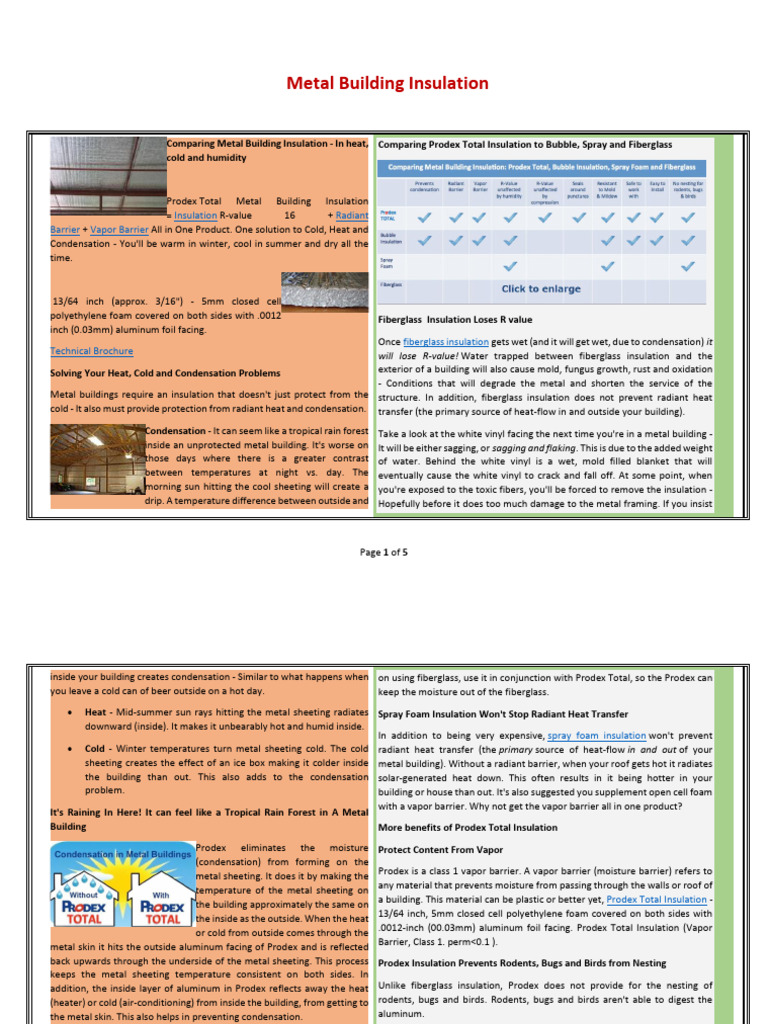 Metal Building Insulation | PDF | Building Insulation | Thermal Insulation