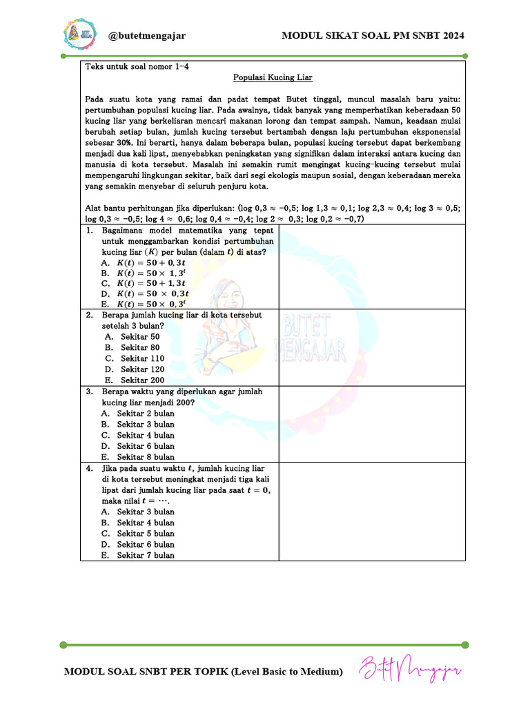 50 SOAL LATIHAN PM SNBT @butetmengajar | PDF