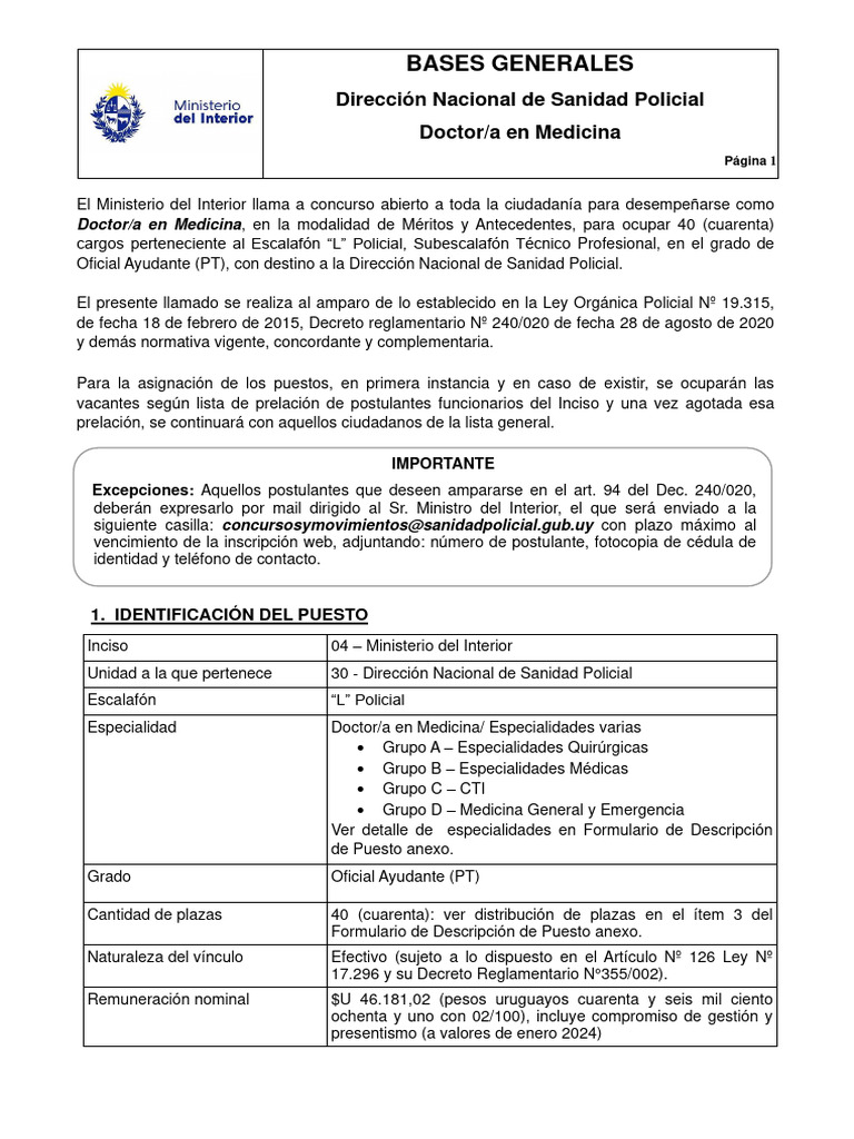 Bases Generales Medico | PDF | Gobierno