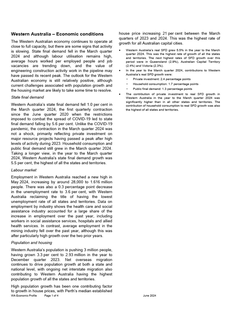 Australia Eeconomic Profile - Study | PDF | Economic Growth | Mining
