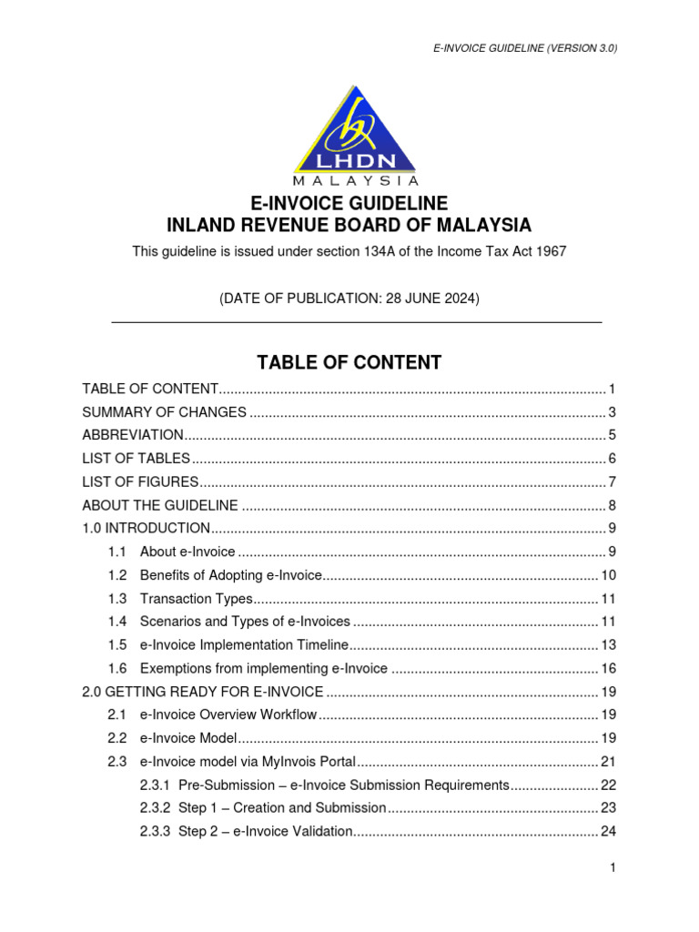 E-invoice Guideline Version 30 | PDF | Json | Xml