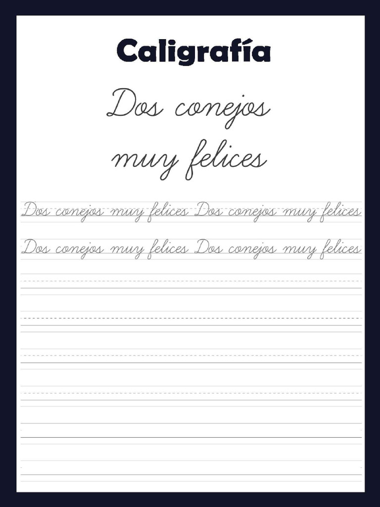 Plantillas para Practicar Caligrafia PDF | PDF