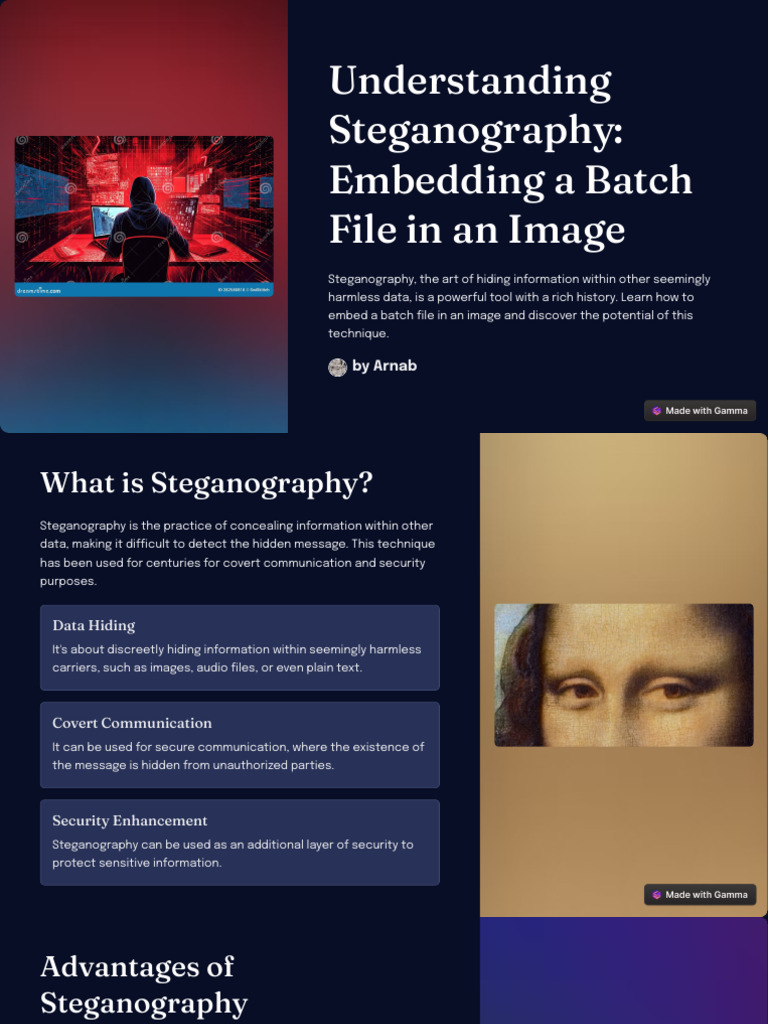 Understanding Steganography Embedding A Batch File In An Image Pdf Secure Communication