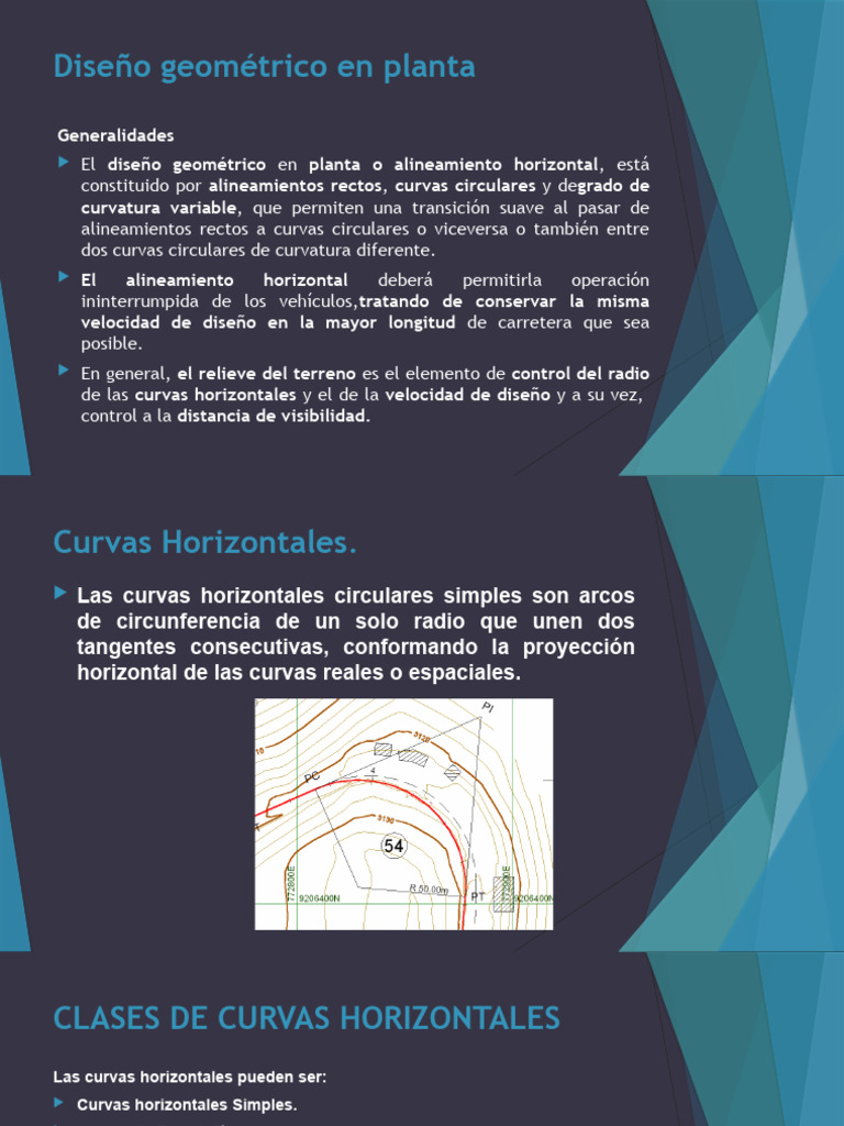 Curvas Horizontales | PDF | Curva | Tangente