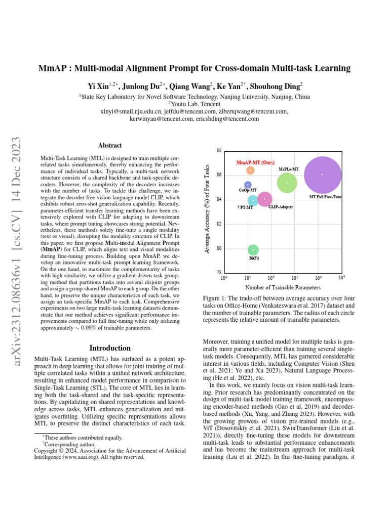 MmAP Multi-Modal Alignment Prompt For Cross-Domain Multi-Task Learning | PDF | Computational ...