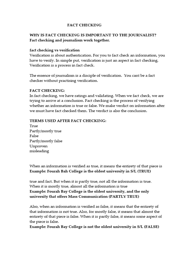 Fact Checking | PDF