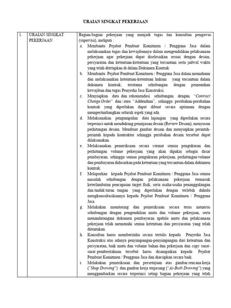 Tugas Konsultan Pengawas Konstruksi | PDF