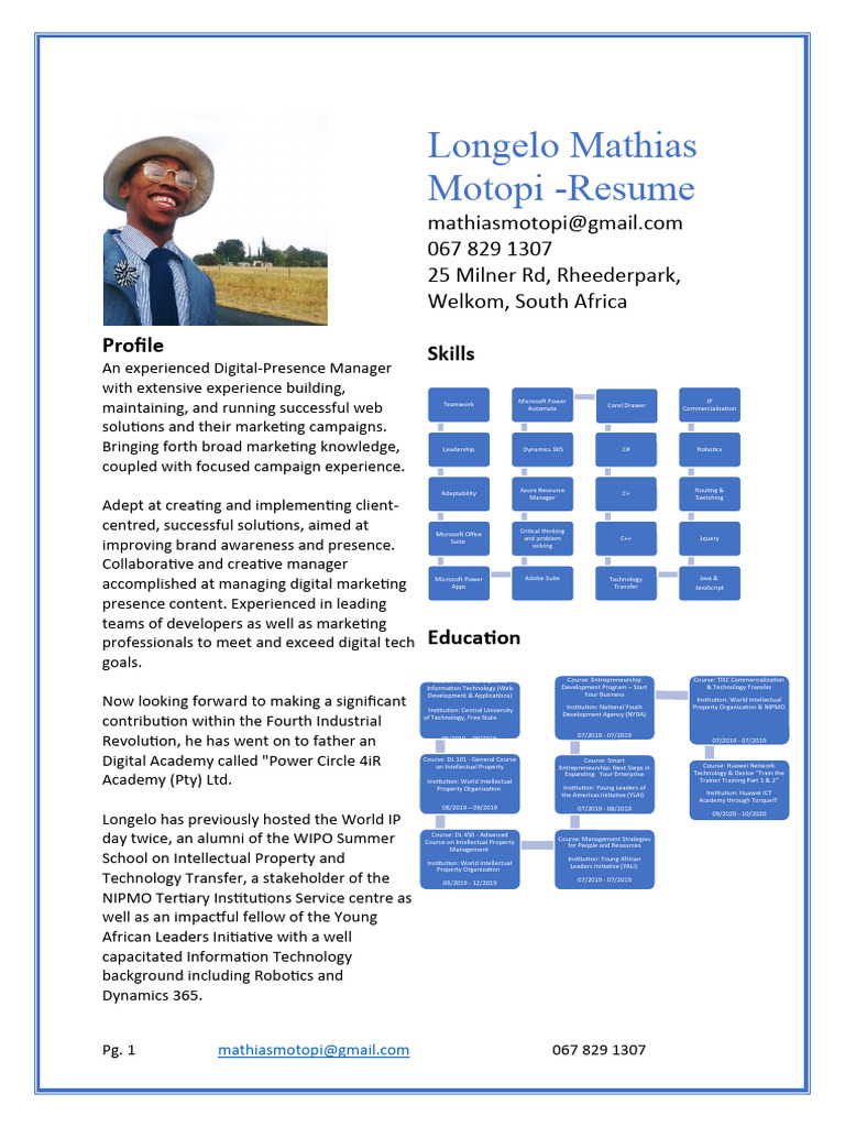 Resume Longelo Motopi v3 | PDF | Technology Transfer | World ...