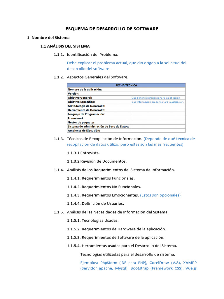 Esquema de Desarrollo de Software | PDF | Mi sql | Software