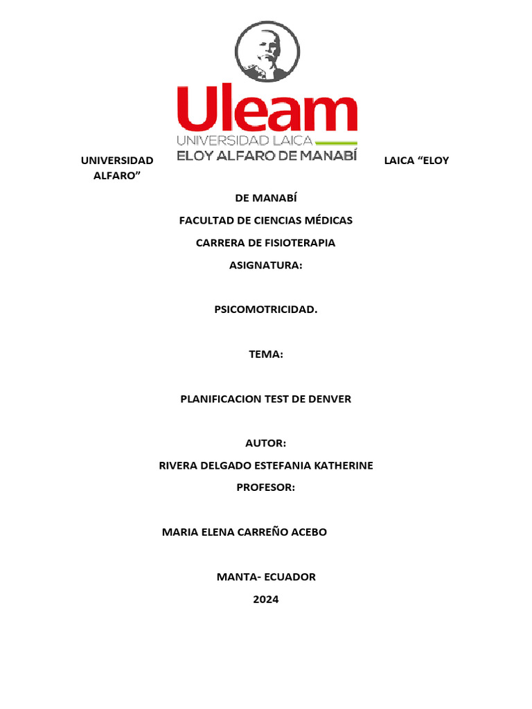 Planificacion Test de Denver | PDF