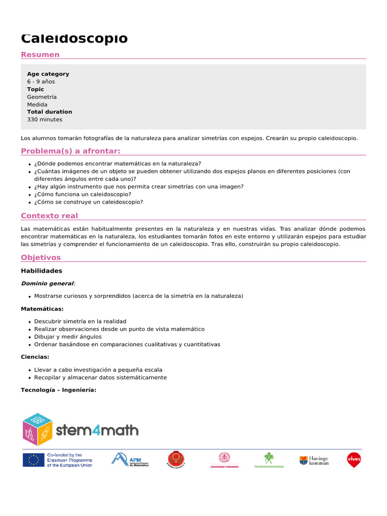 Caleidoscopio | PDF | Matemáticas | Espejo