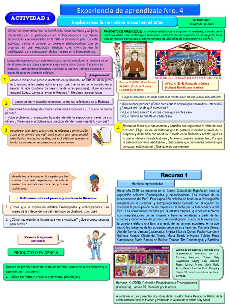 EXPERIENCIA DE APRENDIZAJE #4 - ACT. 1 2do GRADO VI CICLO | PDF | América del Sur | Perú