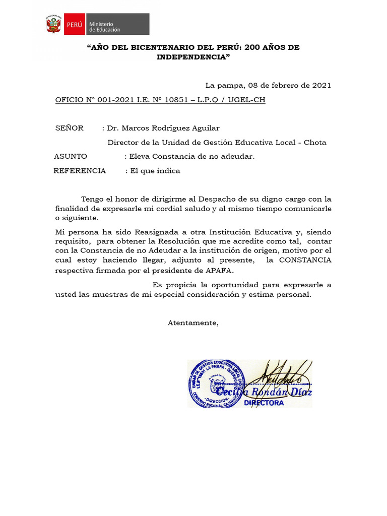 Oficio #001-2021 | PDF