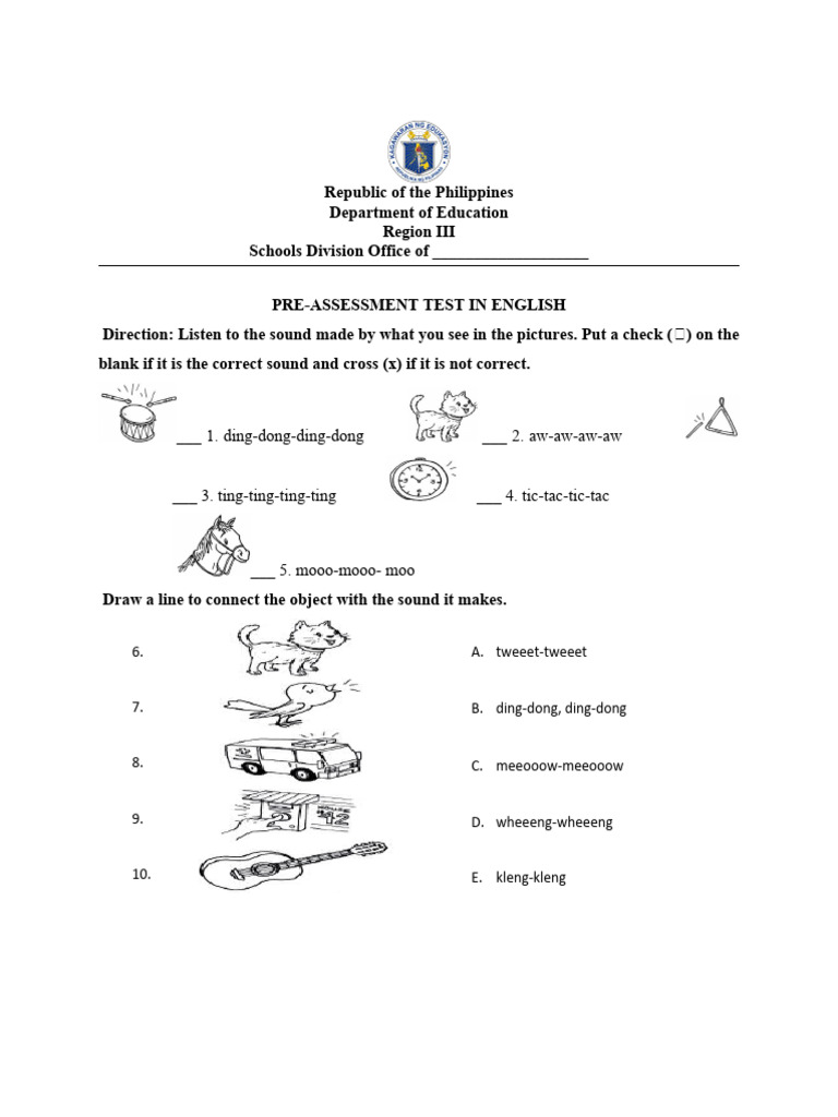 PRE TEST Grade 2 - ALL SUBJECTS | PDF