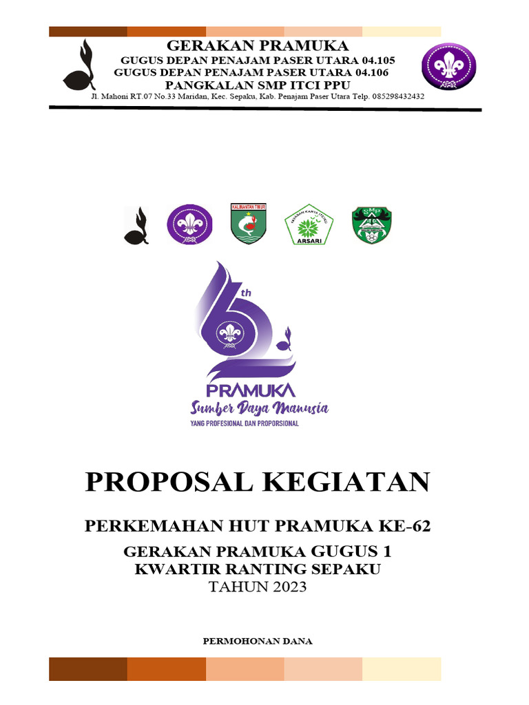 Proposal Perkemahan Pramuka 62 | PDF