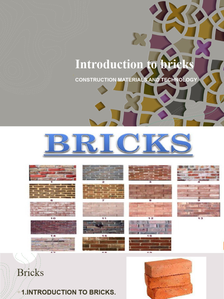 Introduction To Bricks | PDF | Brick | Secondary Sector Of The Economy