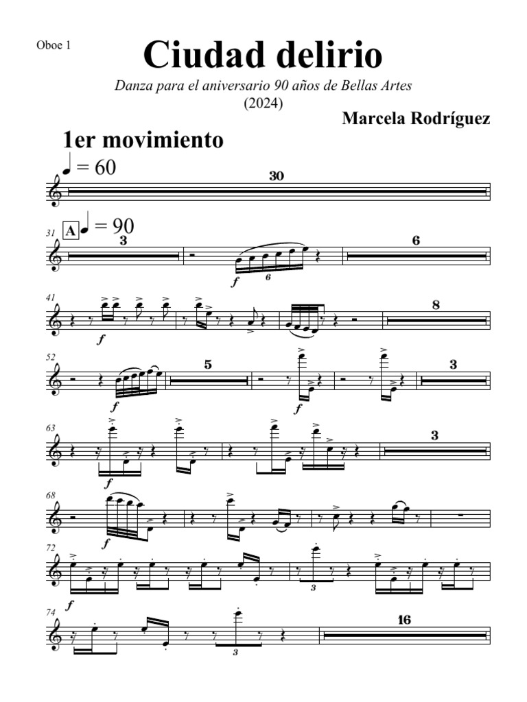 3) Ciudad Delirio - Marcela Rodríguez - OBOE 1 | PDF