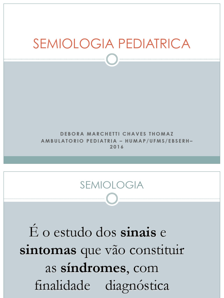 Semiologia Pediatrica | PDF | Dor | Sistema de saúde