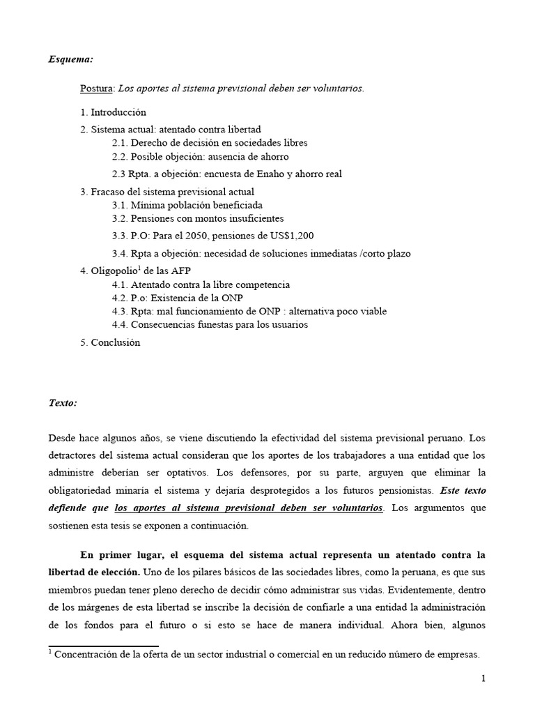 Aportes A Las AFP (Texto y Esquema Con Objeciones) | PDF | Jubilación ...
