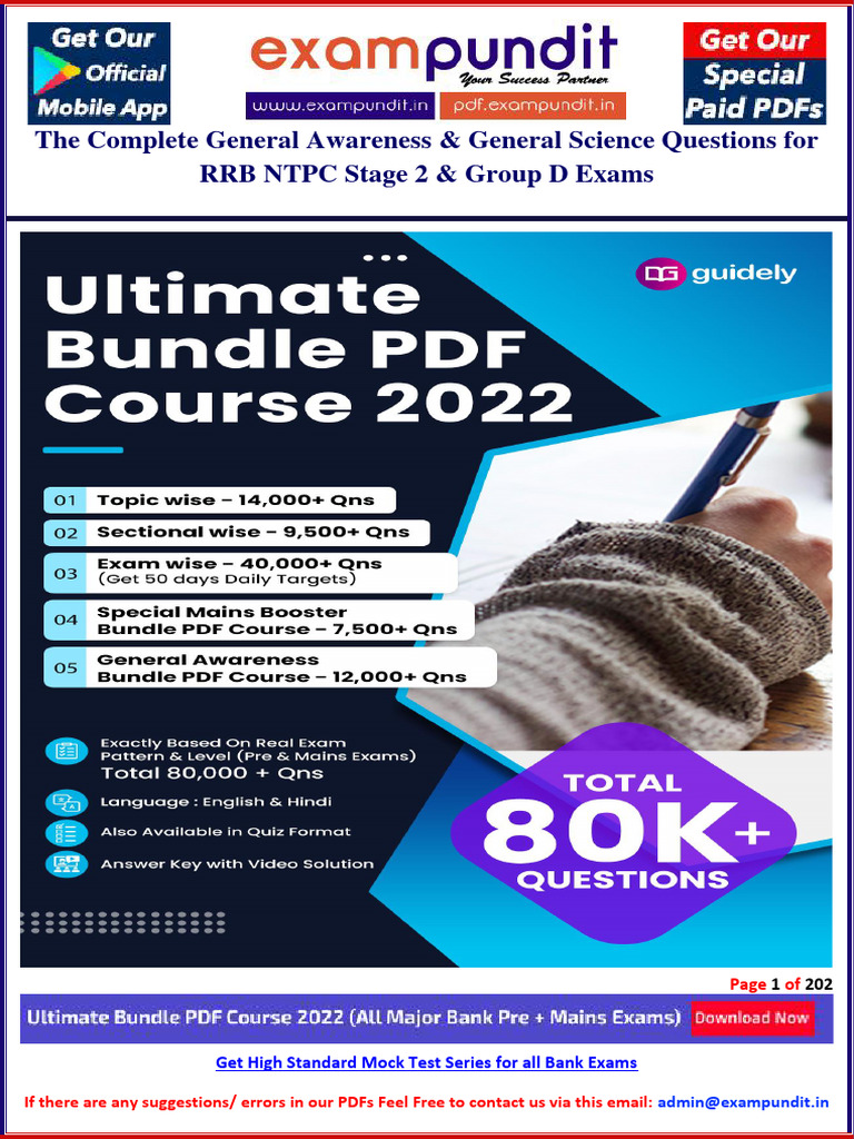 The Complete General Awareness and General Science Questions For RRB NTPC Stage 2 and Group D ...