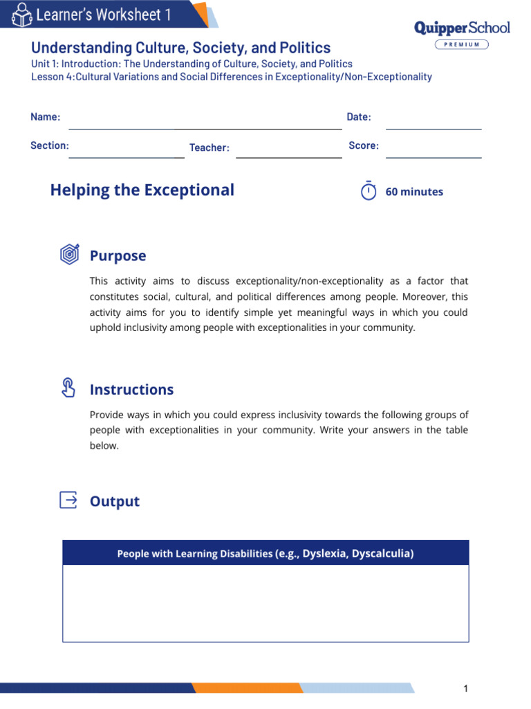 UCSP 11 - 12 Q1 0104 Cultural Variations and Social Differences in ...