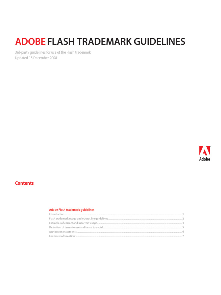 Adobe Flash-Trademark Guidelines (9p) | PDF | Adobe Flash | Adobe Software