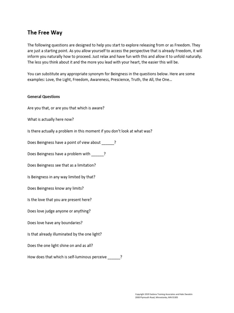 Happiness and Joy Free Way Questions | PDF | Self-Improvement | Wellness