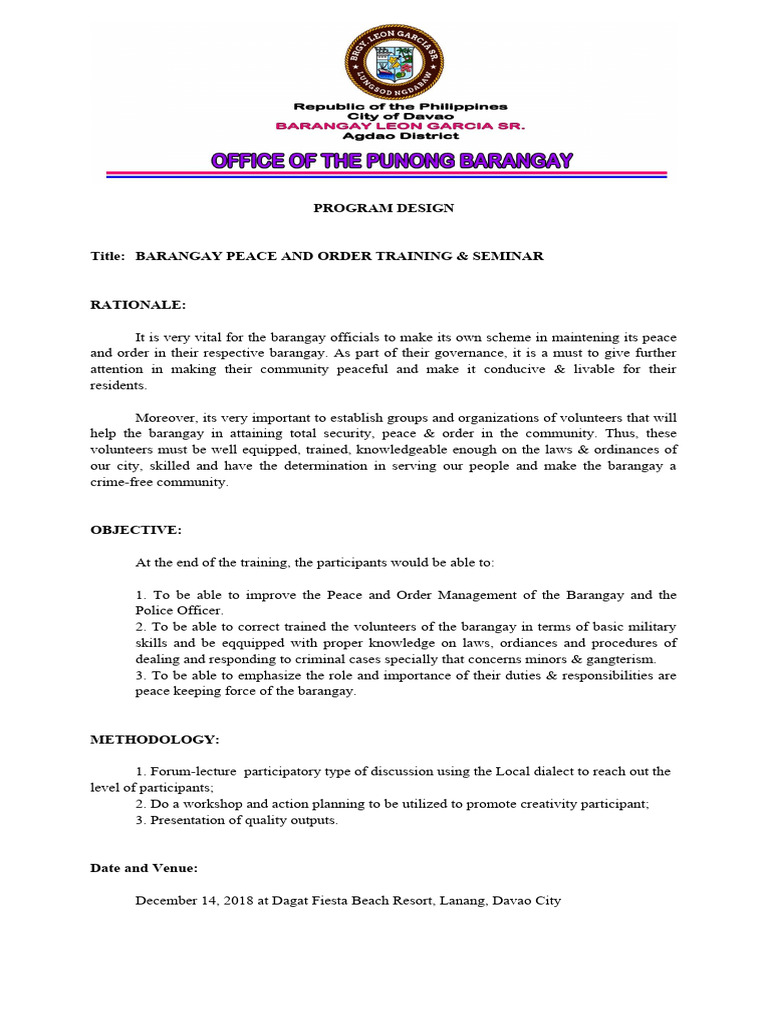 Brgy Tanod Training 18 | PDF