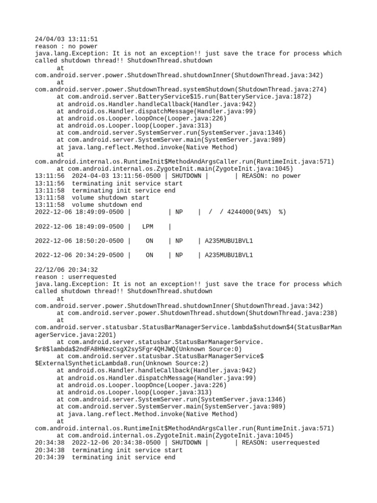 Power Off Reset Reason Backup | PDF | Java (Programming Language) | Software Development