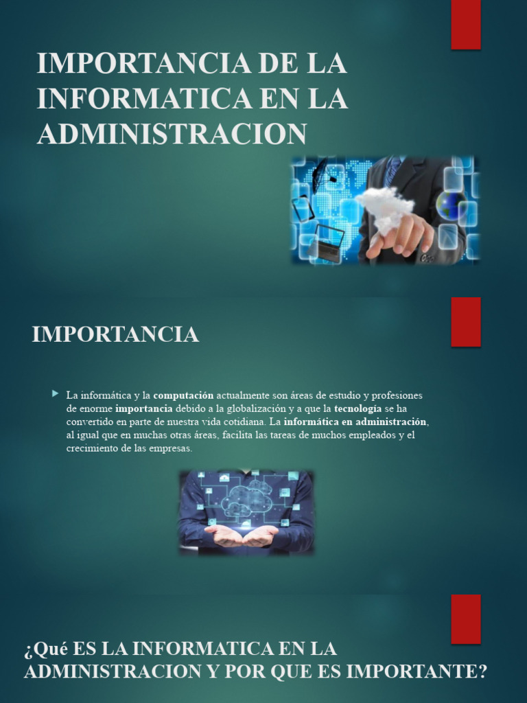 Importancia de La Informatica en La Administracion | PDF | Informática | Seguridad de información
