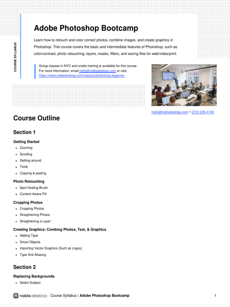 Adobe Photoshop Bootcamp Syllabus | PDF | Adobe Photoshop | Computer ...