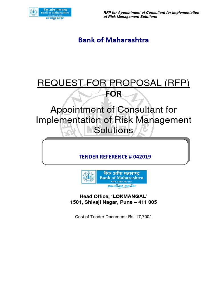 Request For Proposal (RFP) : Bank of Maharashtra | PDF | Request For ...