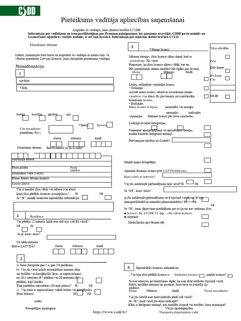 Latvian Application Form | PDF