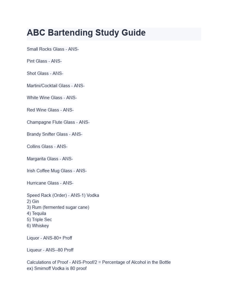 Bartending Essentials Guide | PDF | Martini (Cocktail) | Drink