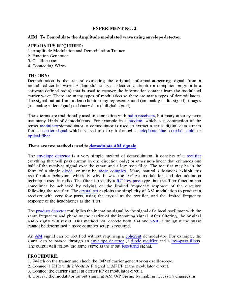 Adc Lab 2 | PDF | Detector (Radio) | Modulation