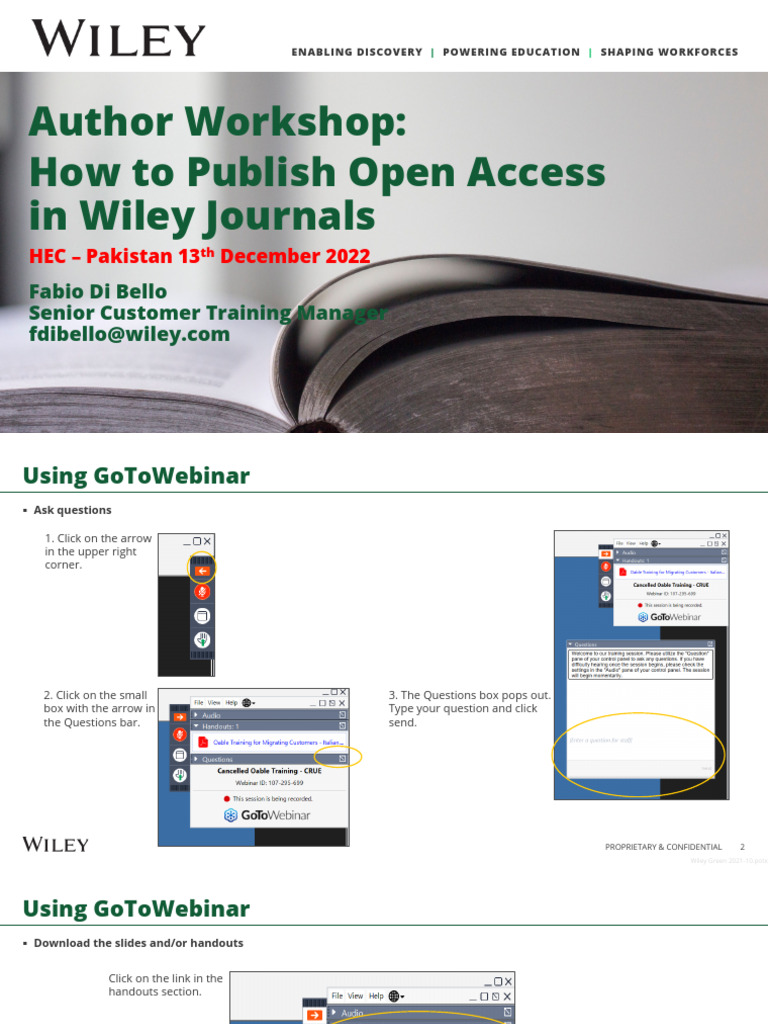 How To Publish OA in Wiley Journals + Publishing Tips - HEC Pakistan ...