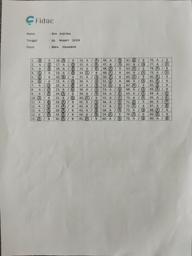 Lembar Jawaban Papi Kostick | PDF