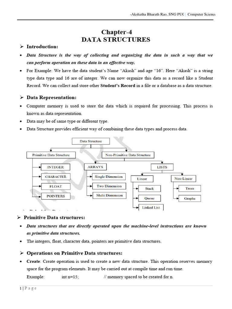 Chapter 4 Data Structure | PDF | Data Type | Integer (Computer Science)