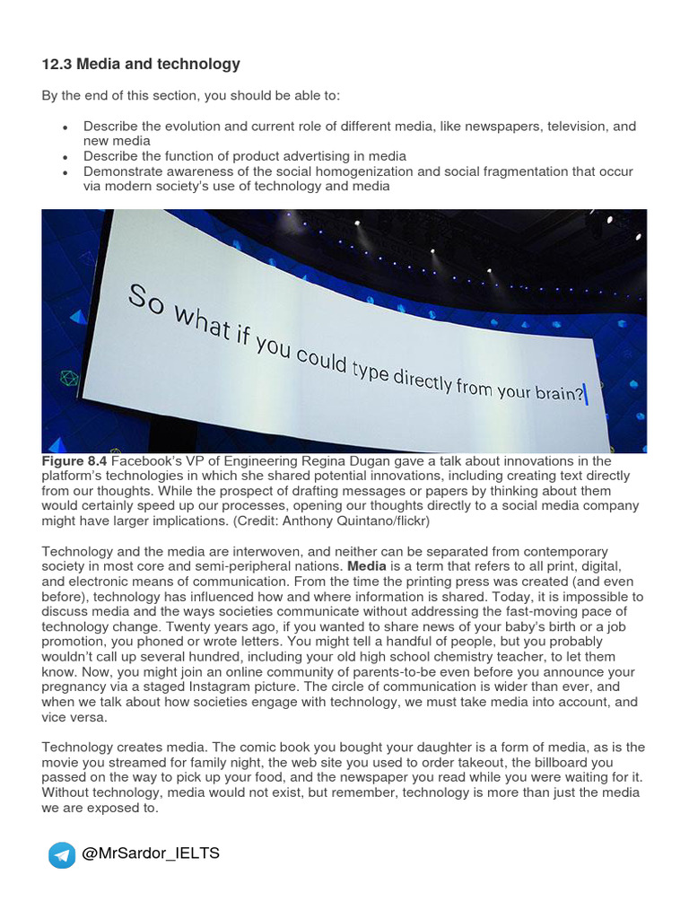 Media and Technology | PDF | Mass Media | Advertising