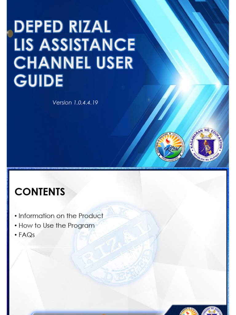 DepEd Rizal LIS Assistance Channel User Guide | PDF | Computer Science ...