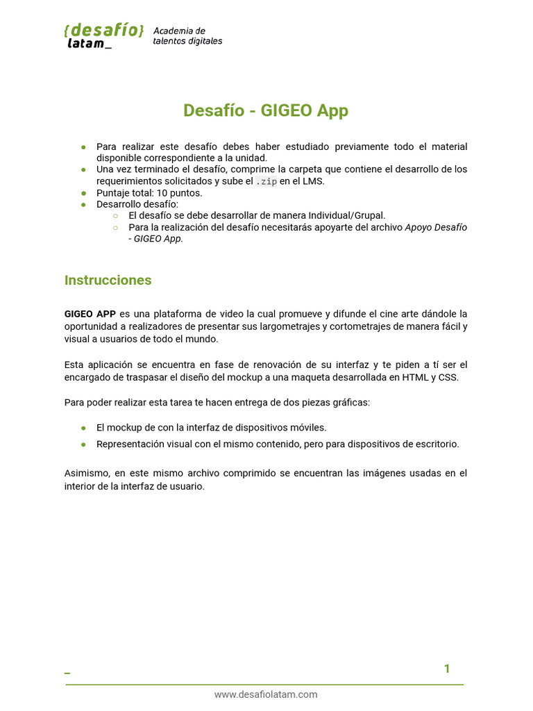 02 D Desafío Evaluado - GIGEO App | PDF