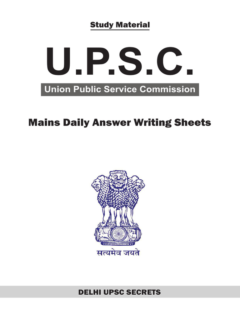 UPSC Mains Updated Answer Sheets | PDF | Paper | Science