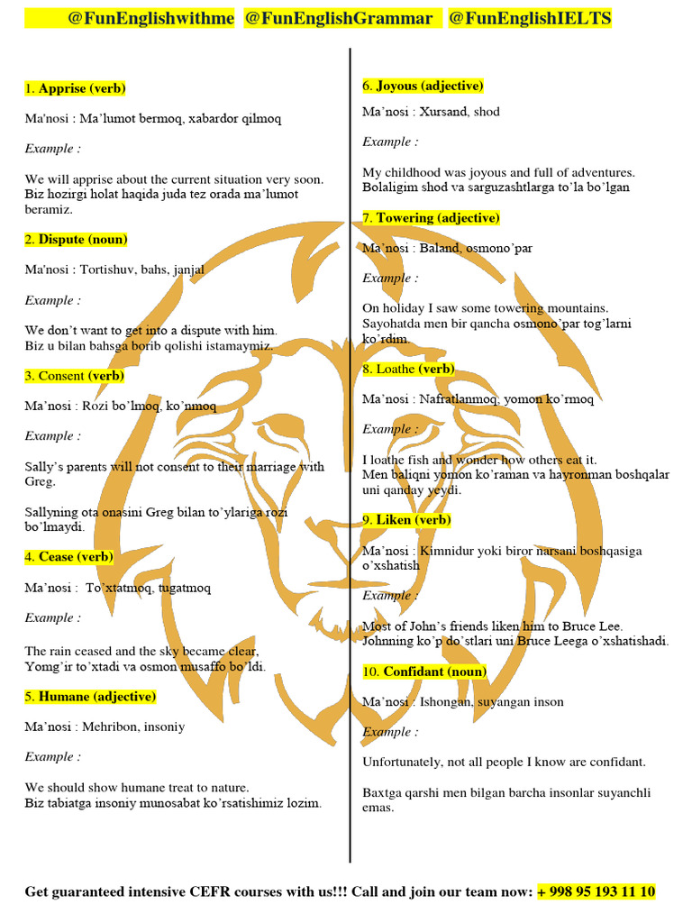 CEFR B2 Vocabulary @FunEnglishwithme | PDF | Grammar | Morphology