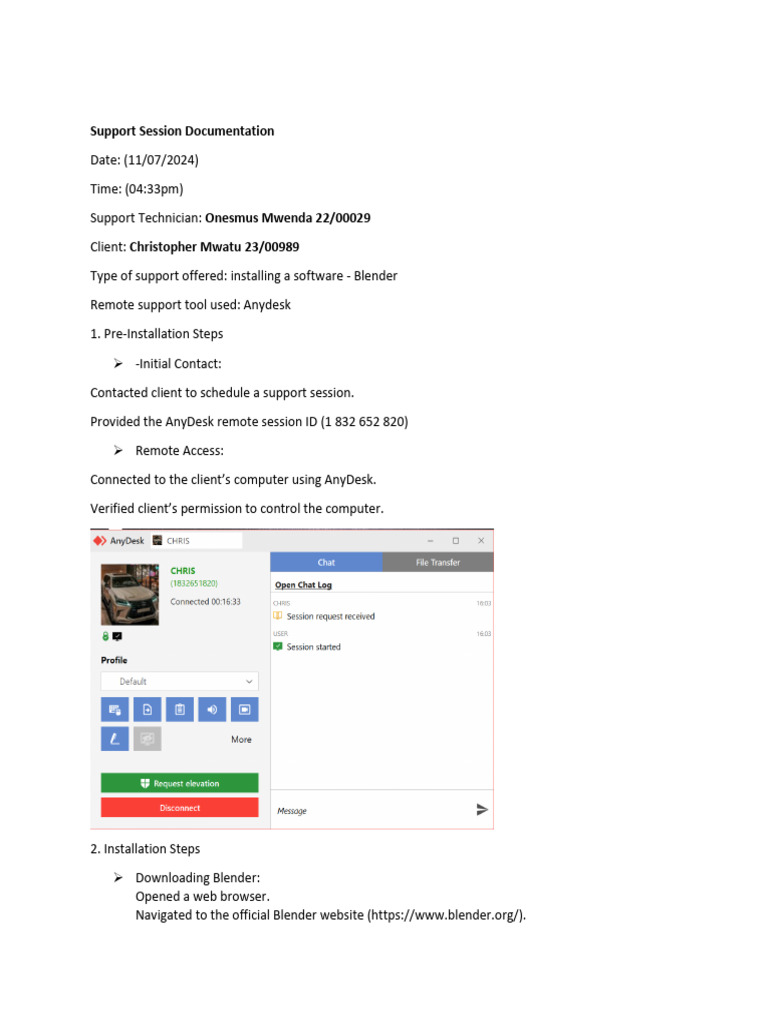 Support Session Documentation | PDF | Computers