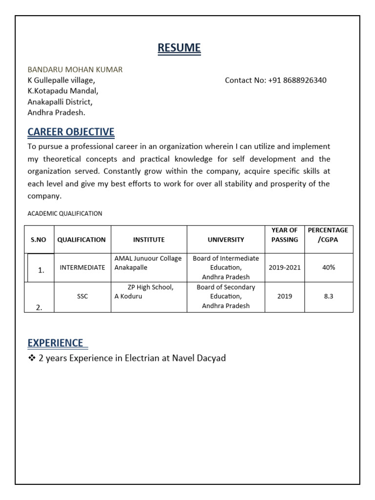 Gude Navya Resume | PDF